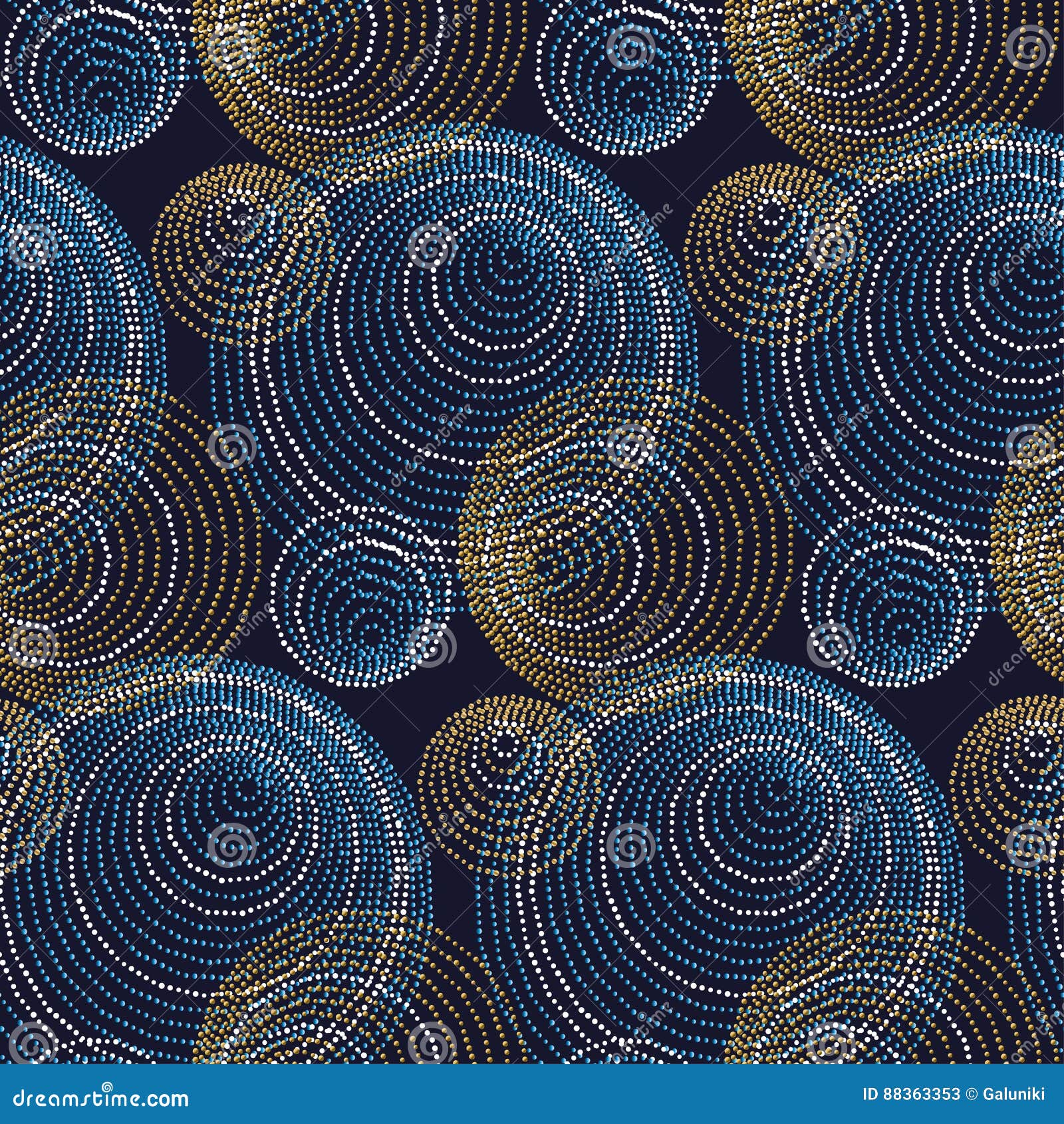 Luxury Abstract Circle and Ring Seamless Pattern. Stock Vector ...