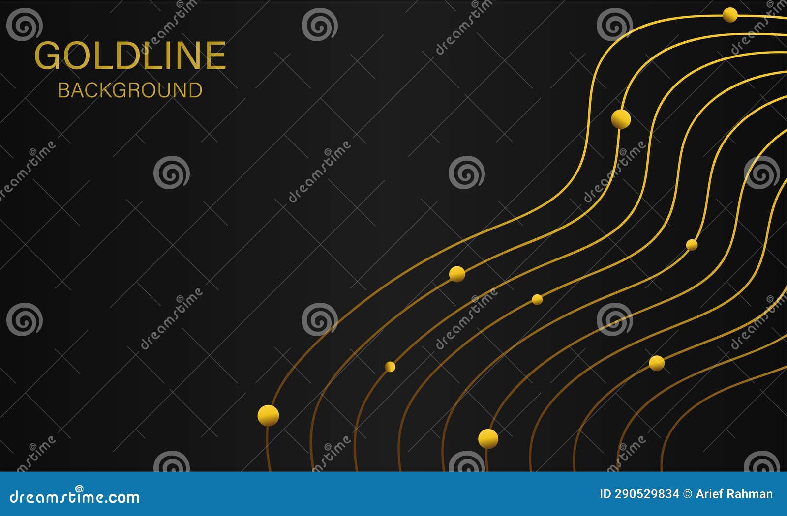 Luxury Abstract Gold Line on Black Background Stock Illustration ...