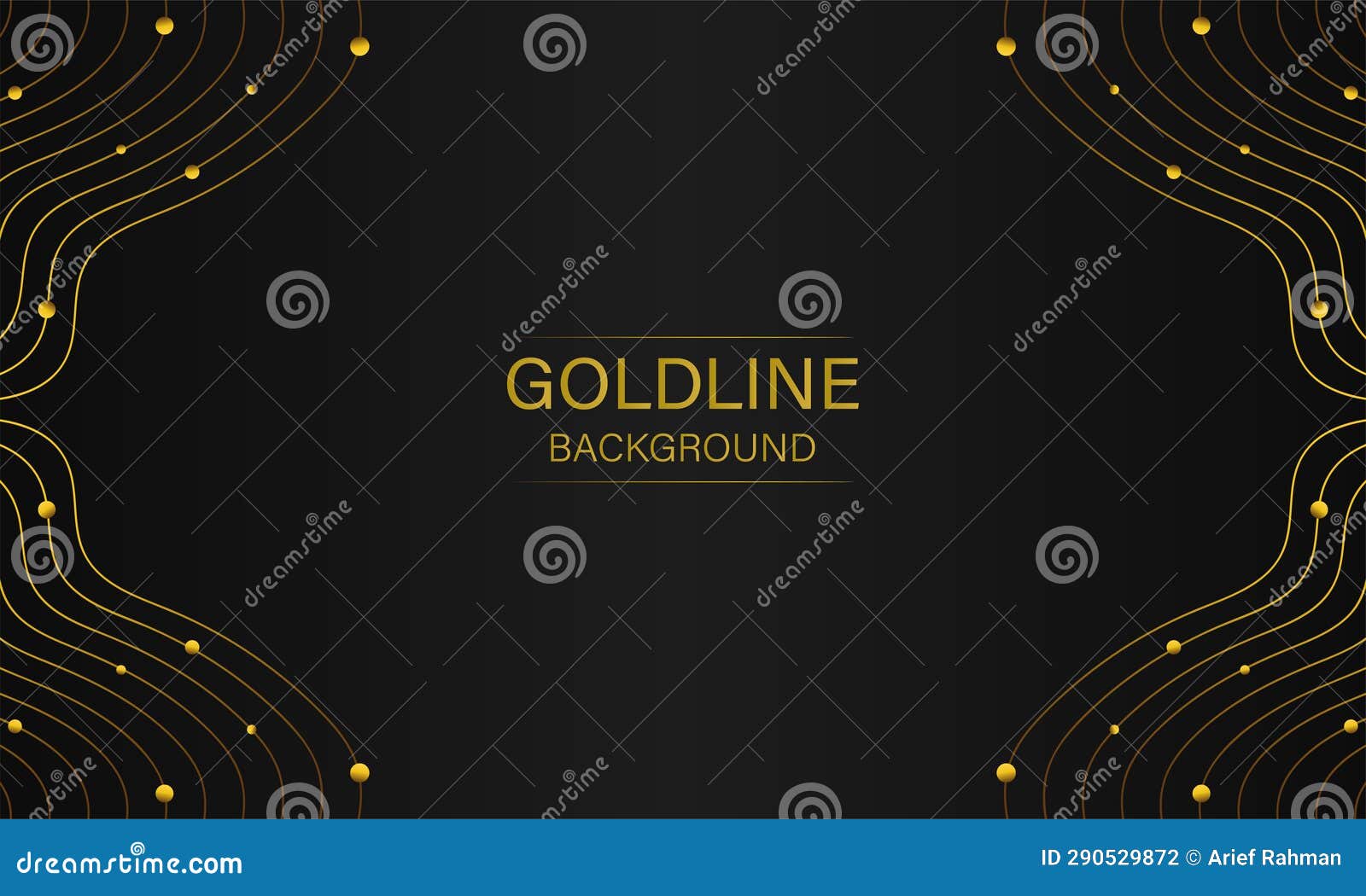 Luxury Abstract Gold Line on Black Background Stock Illustration ...