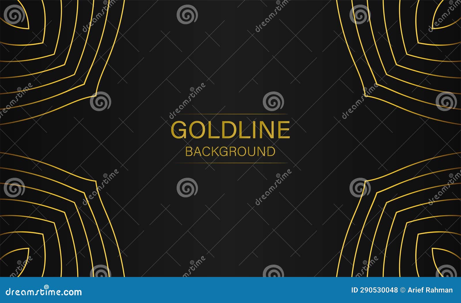 Luxury Abstract Gold Line on Black Background Stock Illustration ...