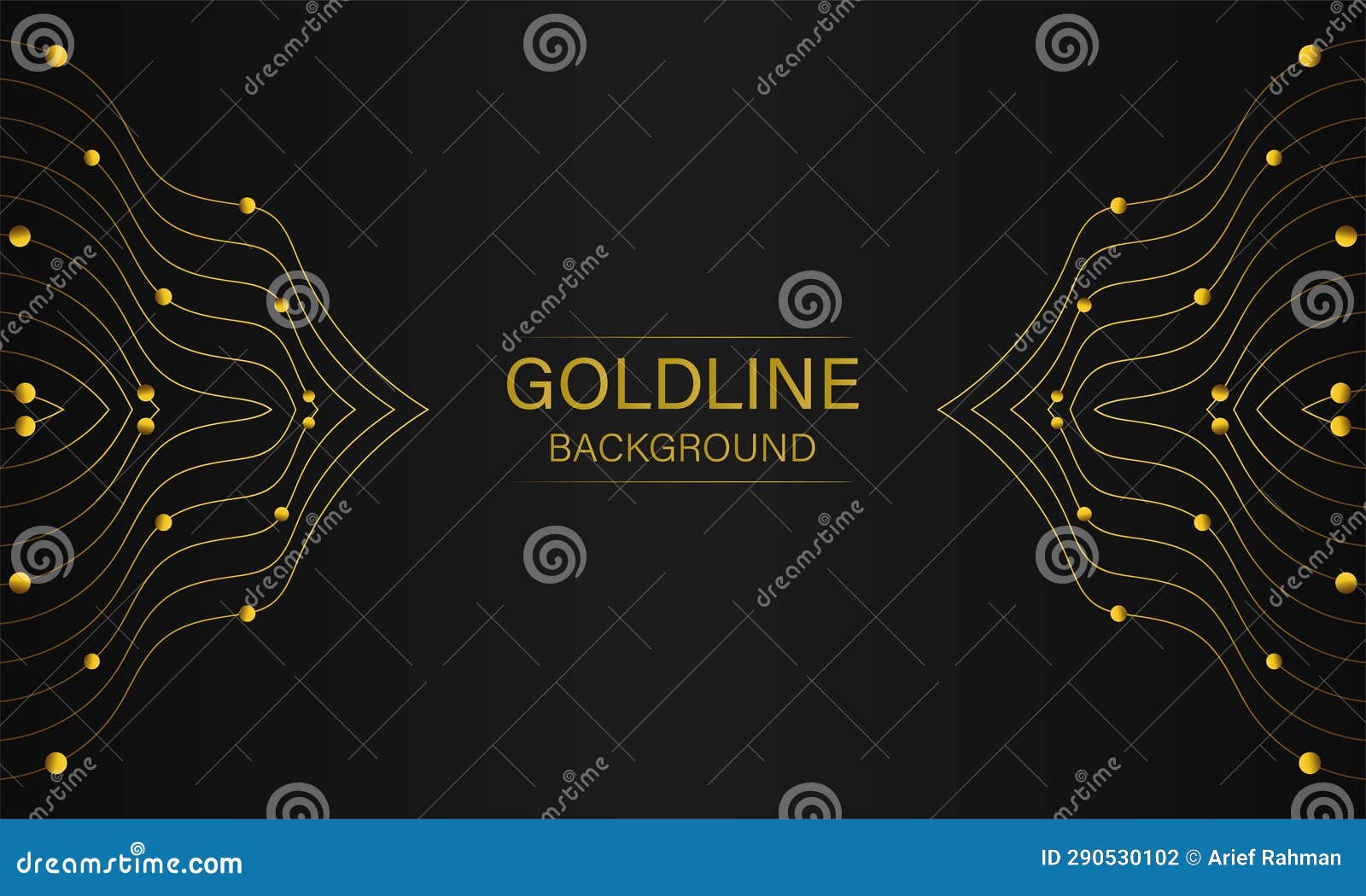 Luxury Abstract Gold Line on Black Background Stock Illustration ...