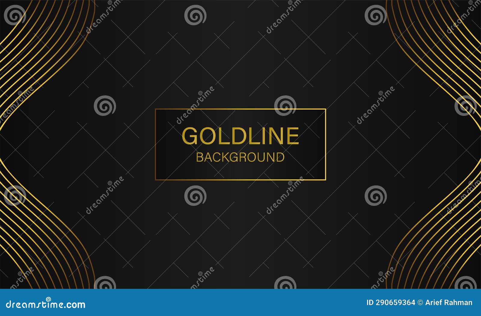 Luxury Abstract Gold Line on Black Background Stock Illustration ...