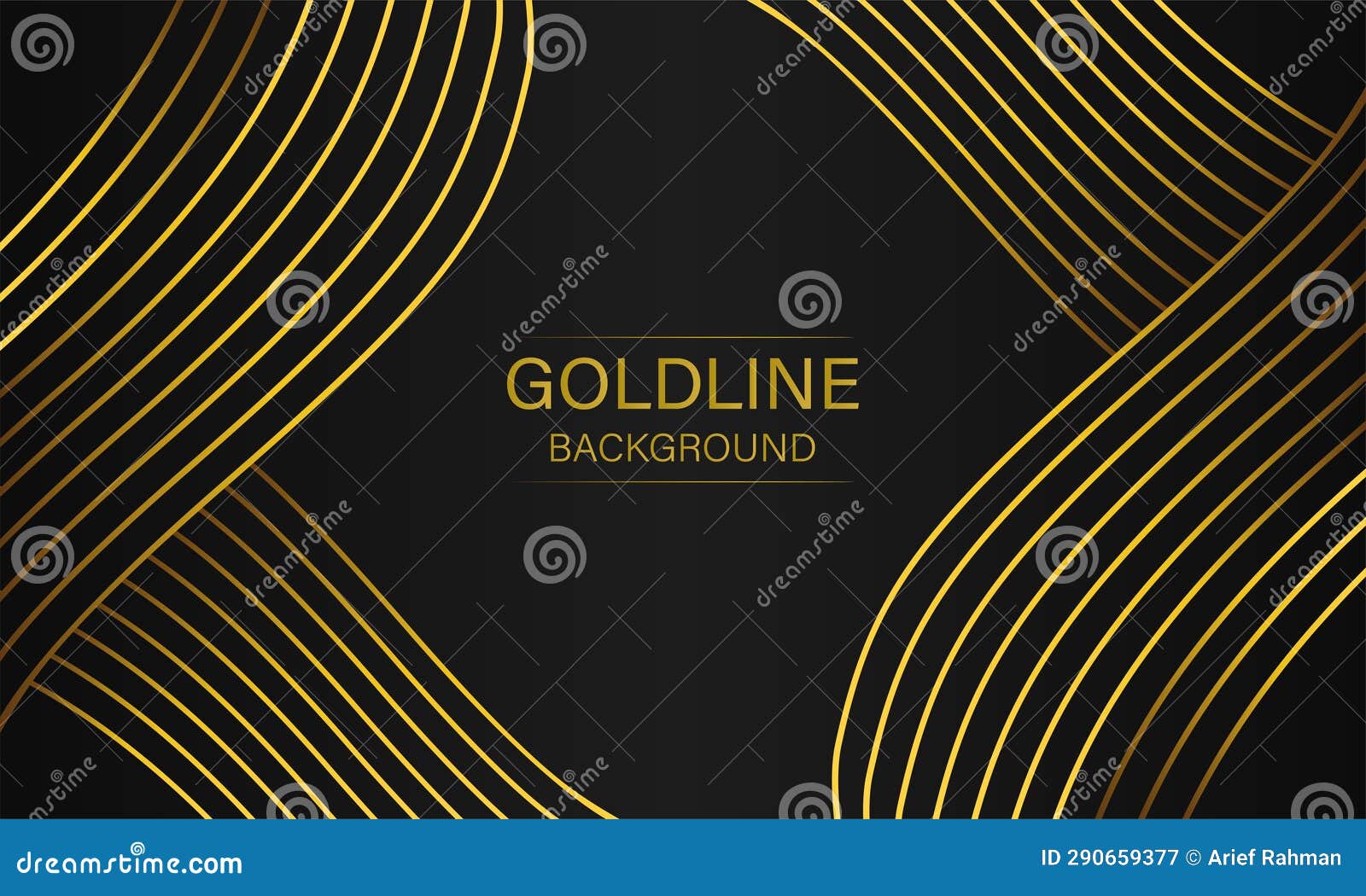 Luxury Abstract Gold Line on Black Background Stock Illustration ...