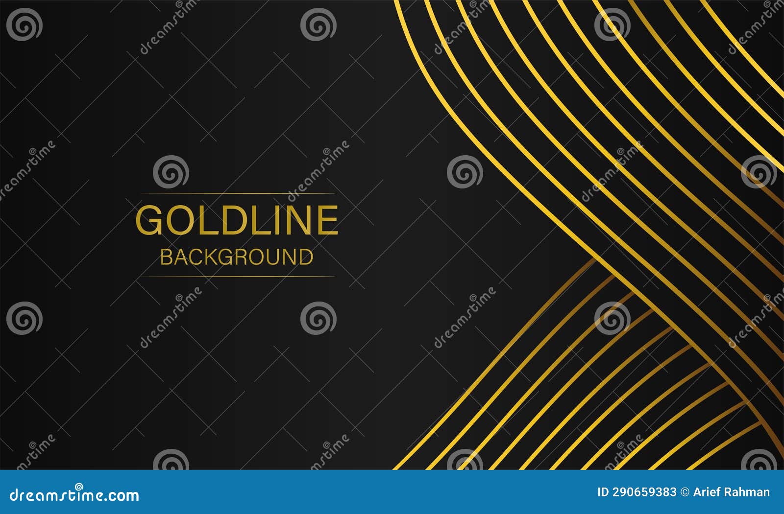 Luxury Abstract Gold Line on Black Background Stock Illustration ...