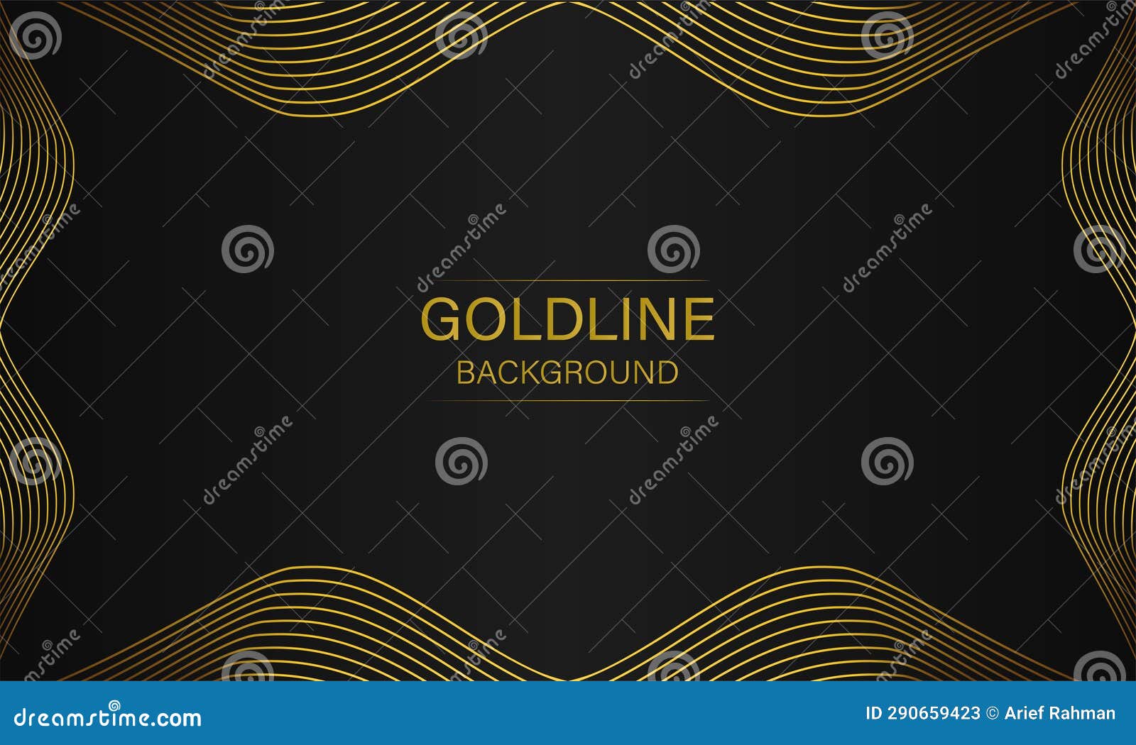 Luxury Abstract Gold Line on Black Background Stock Vector ...