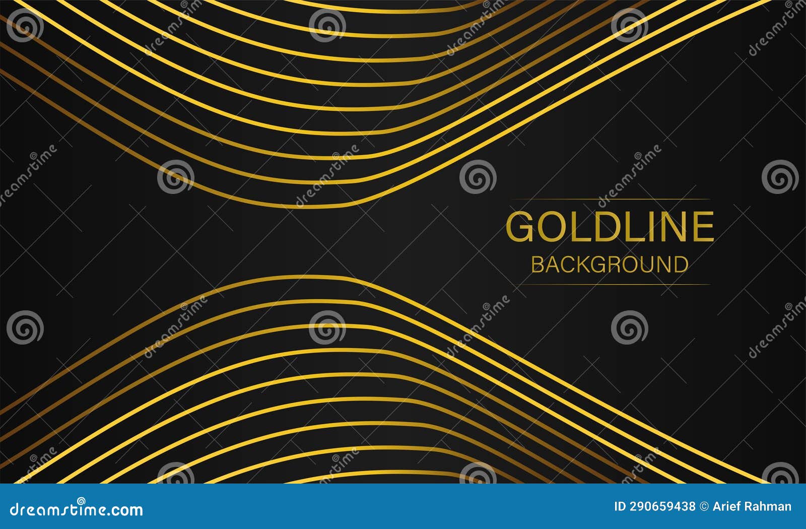 Luxury Abstract Gold Line on Black Background Stock Vector ...