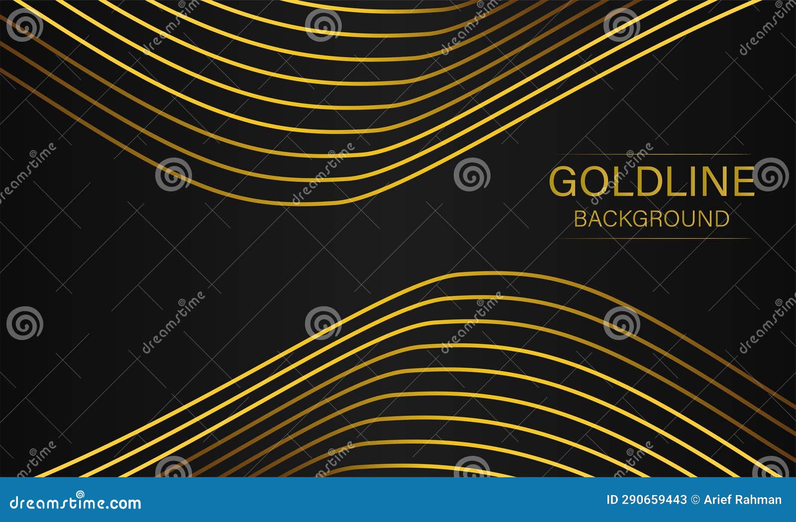 Luxury Abstract Gold Line on Black Background Stock Illustration ...
