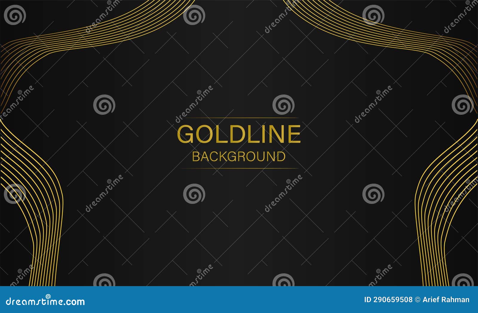 Luxury Abstract Gold Line on Black Background Stock Vector ...