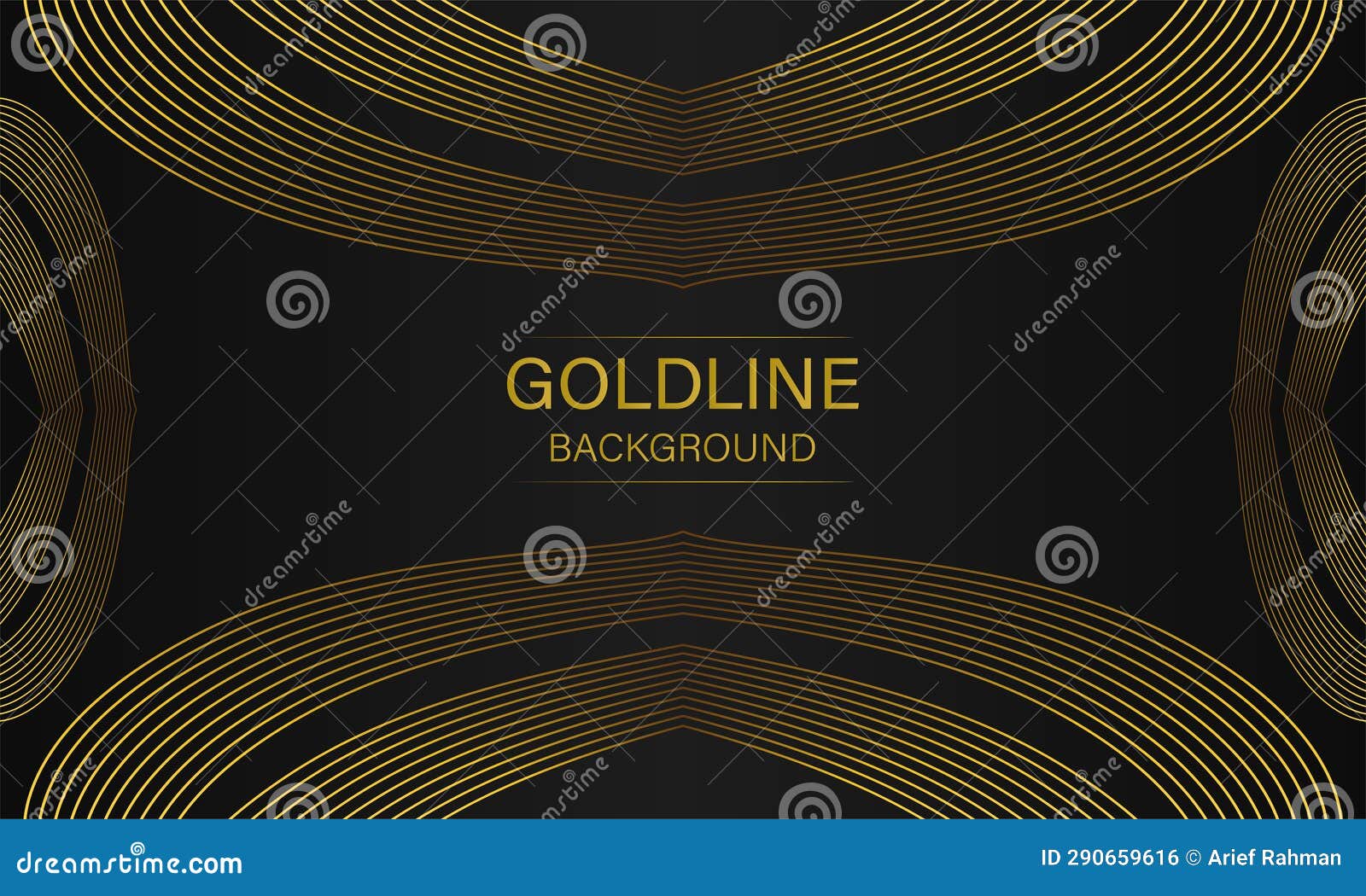 Luxury Abstract Gold Line on Black Background Stock Illustration ...