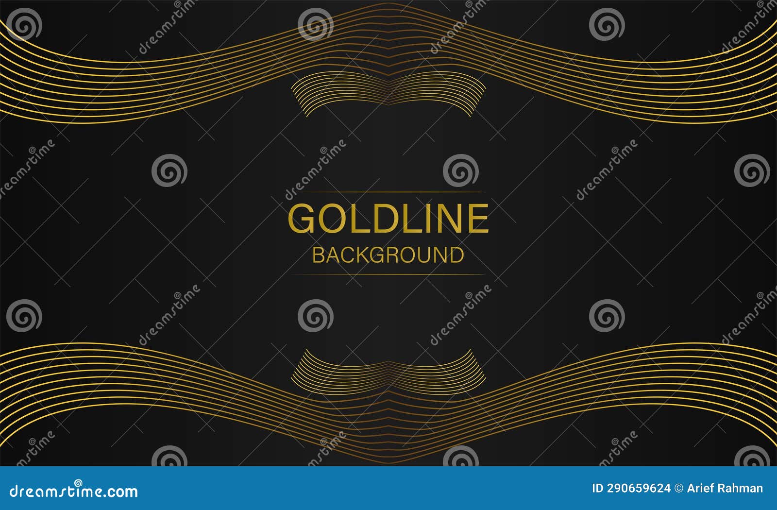 Luxury Abstract Gold Line on Black Background Stock Vector ...