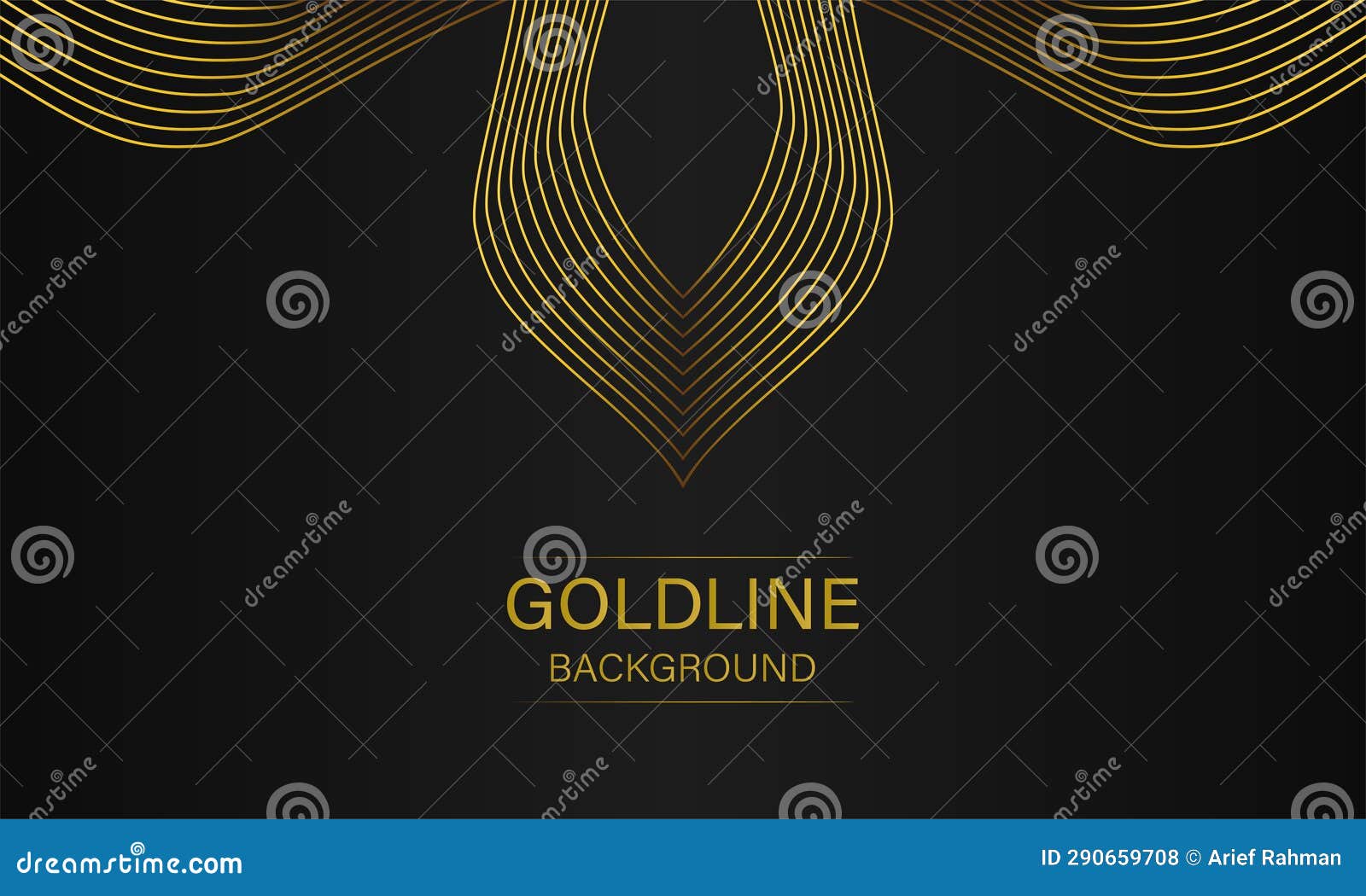Luxury Abstract Gold Line on Black Background Stock Vector ...