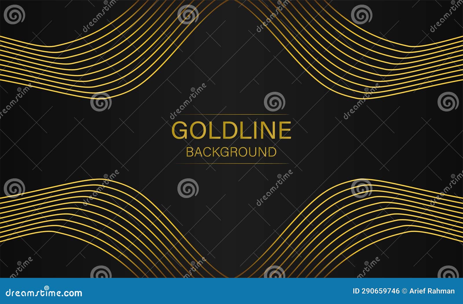 Luxury Abstract Gold Line on Black Background Stock Vector ...