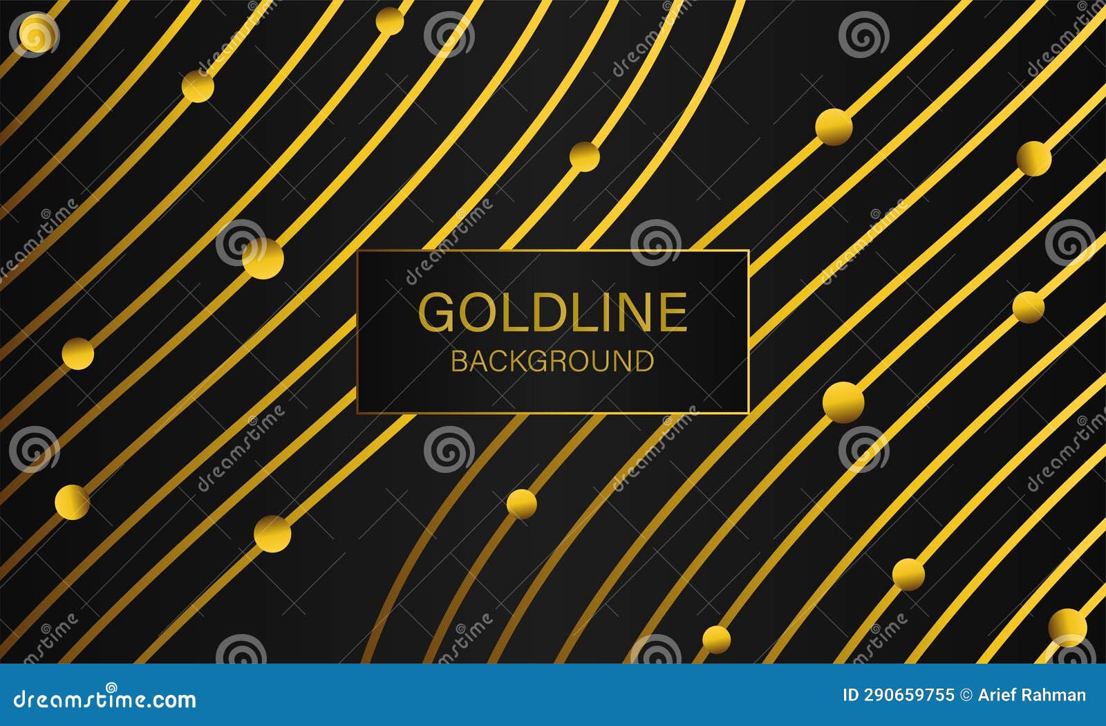 Luxury Abstract Gold Line on Black Background Stock Illustration ...