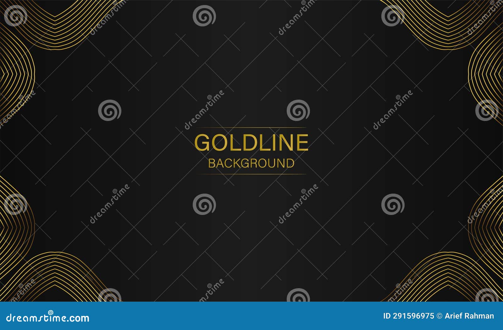 Luxury Abstract Gold Line on Black Background Stock Vector ...