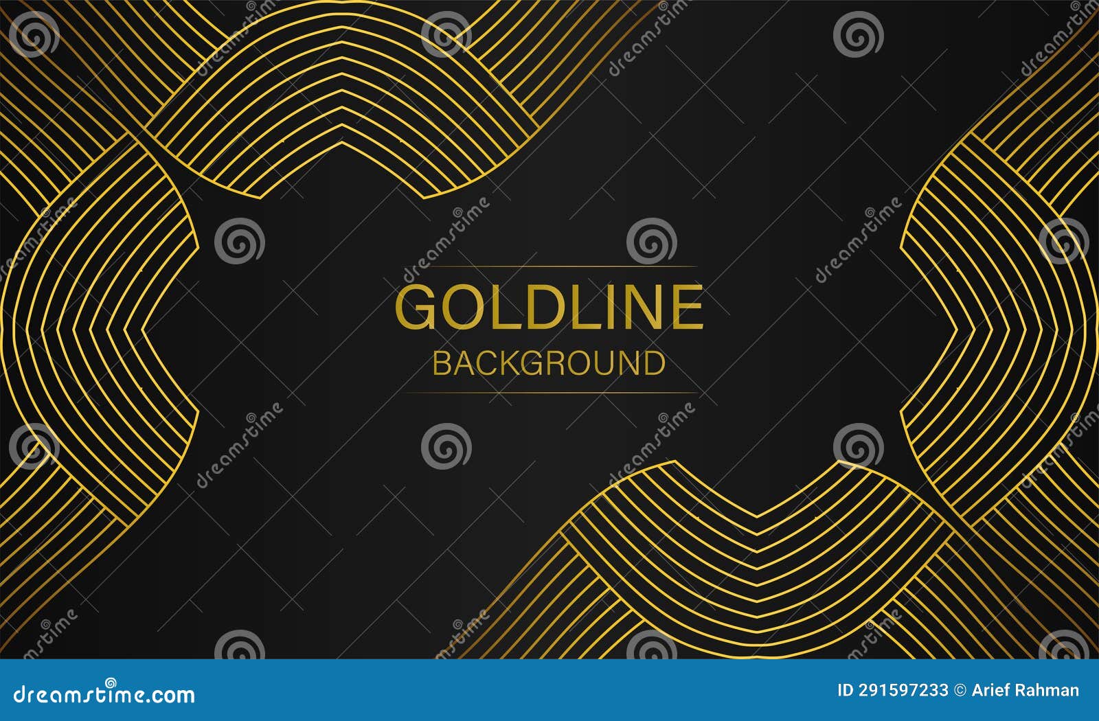 Luxury Abstract Gold Line on Black Background Stock Vector ...