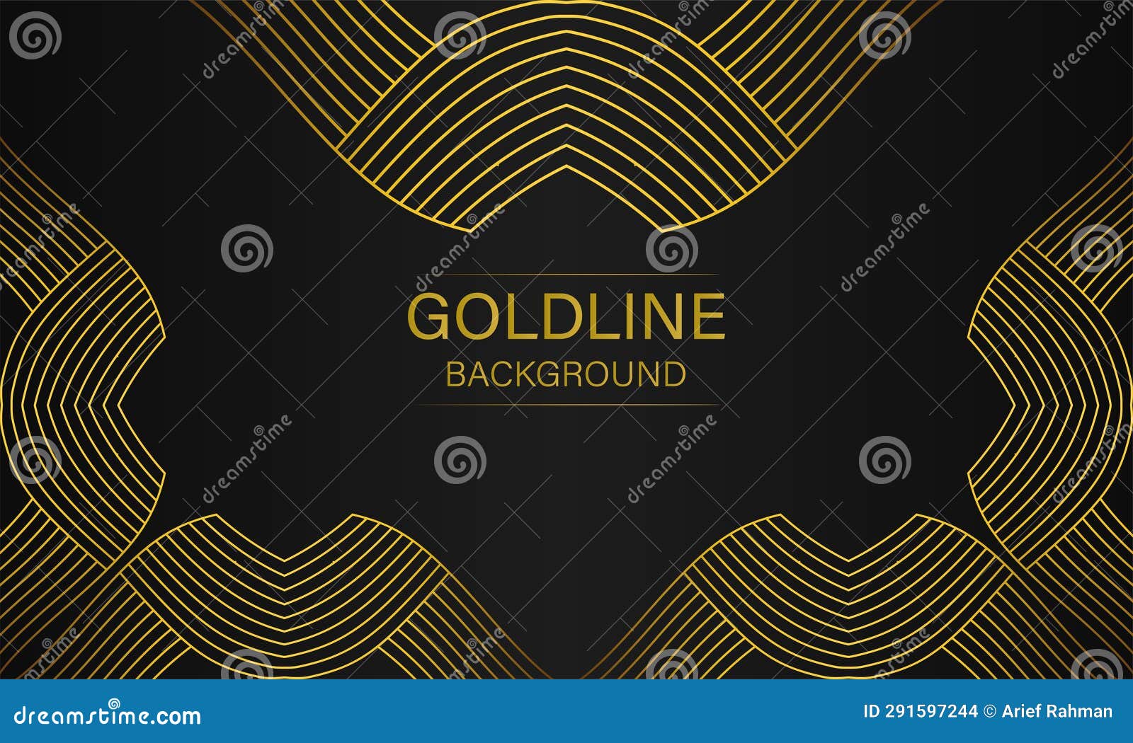 Luxury Abstract Gold Line on Black Background Stock Vector ...