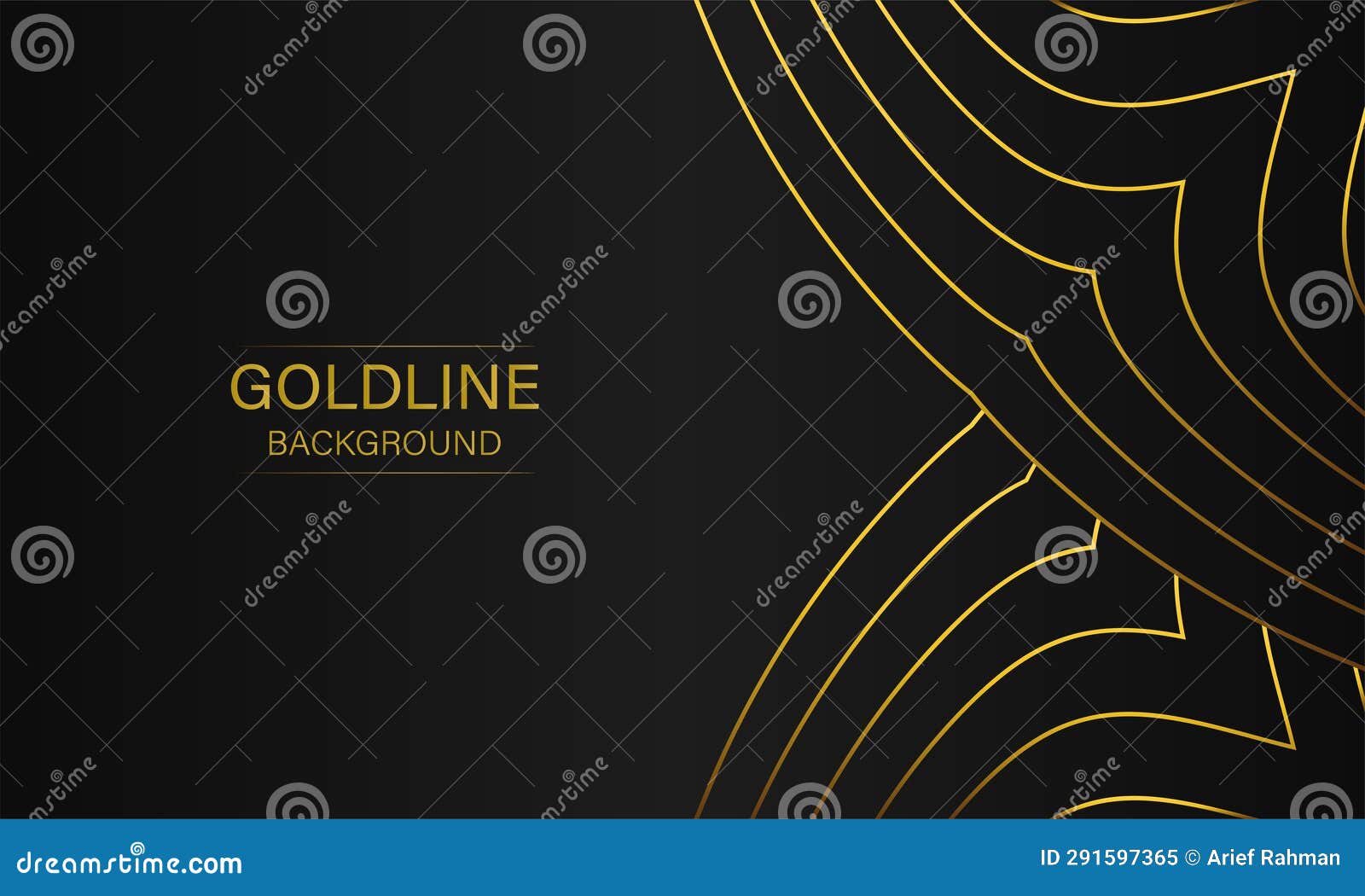 Luxury Abstract Gold Line on Black Background Stock Vector ...