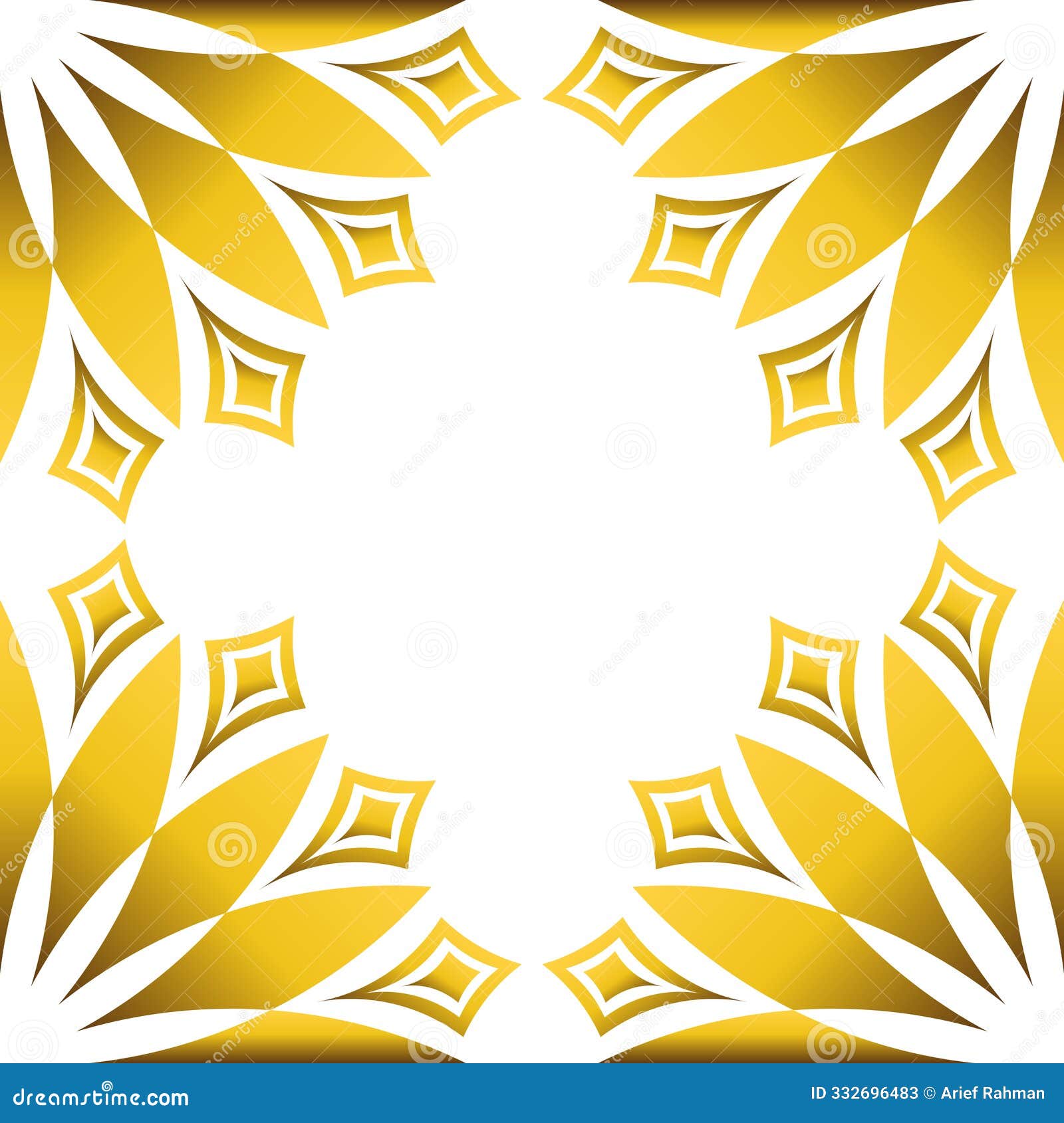 Luxury Abstract Golden Geometric Frame Isolated on White Background ...