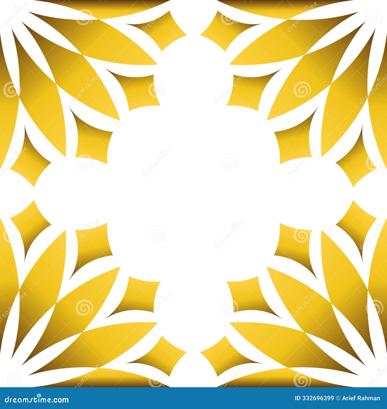 Luxury Abstract Golden Geometric Frame Isolated on White Background ...