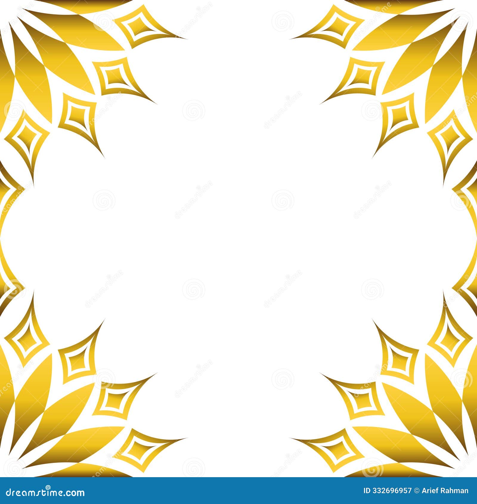 Luxury Abstract Golden Geometric Frame Isolated on White Background ...