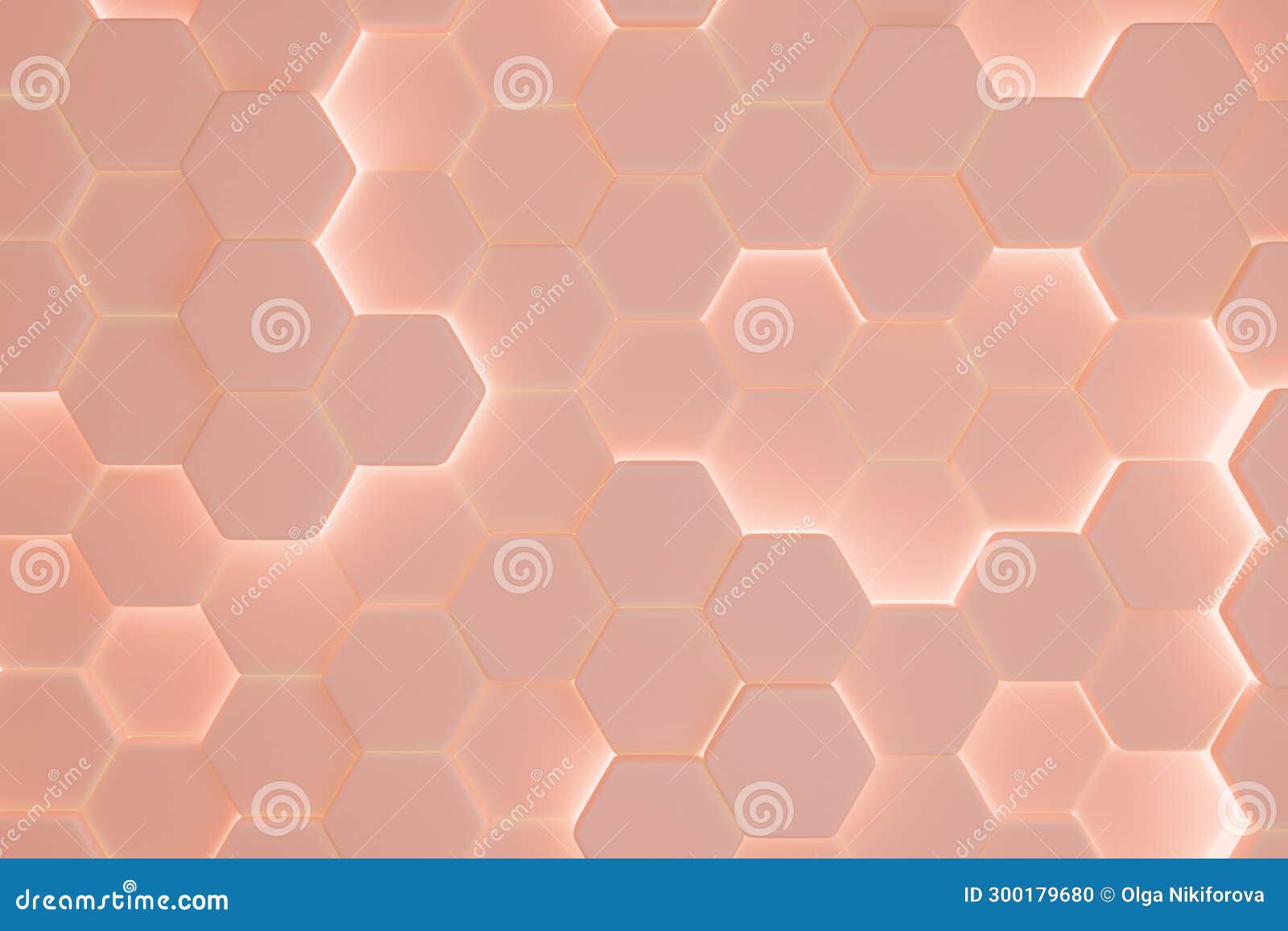 Luxury Abstract Hexagonal Peach Background with Golden Glow. Stock ...