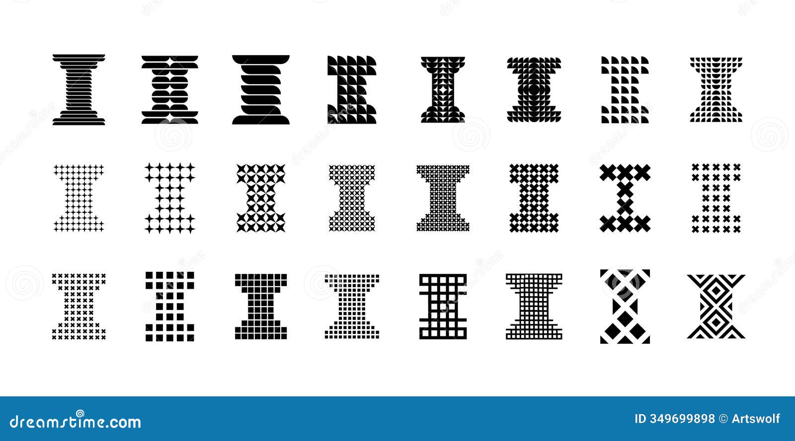 Luxury Abstract Letter I Logo Template Bundle Stock Vector ...