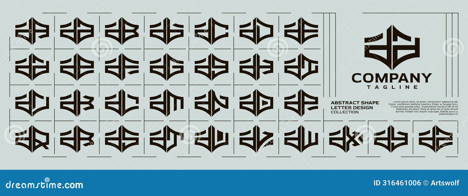 Luxury Abstract Lowercase Letter D DD Logo Vector Set | CartoonDealer.com #316461006