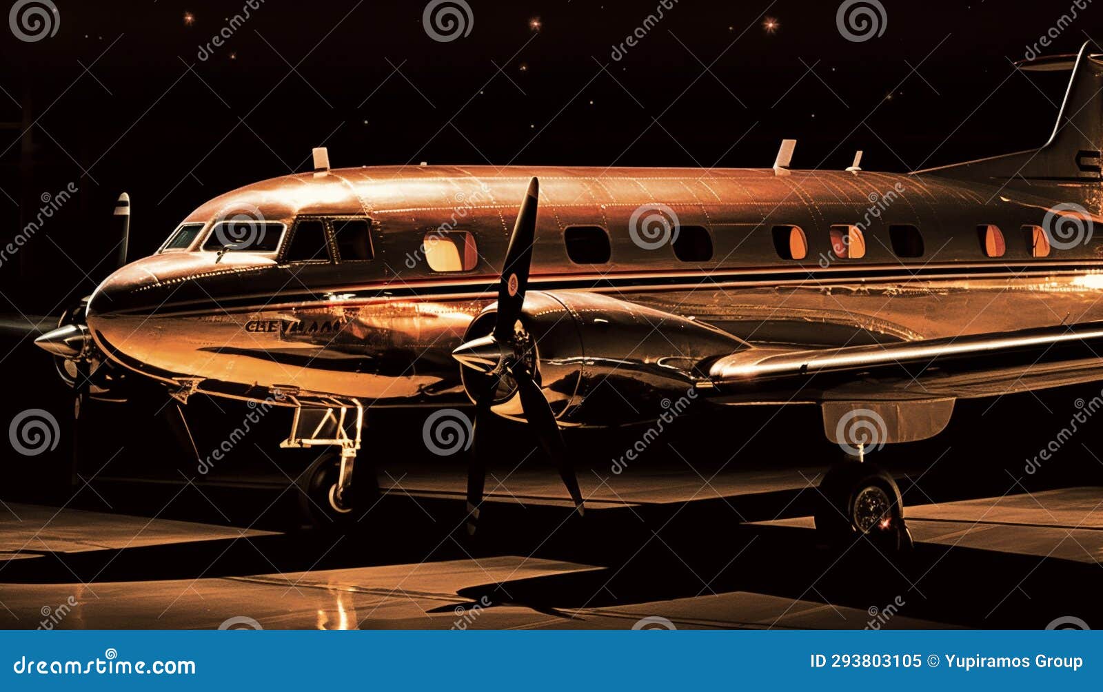 Luxury Airplane Flying at Night, Showcasing Aerospace Industry Modern ...