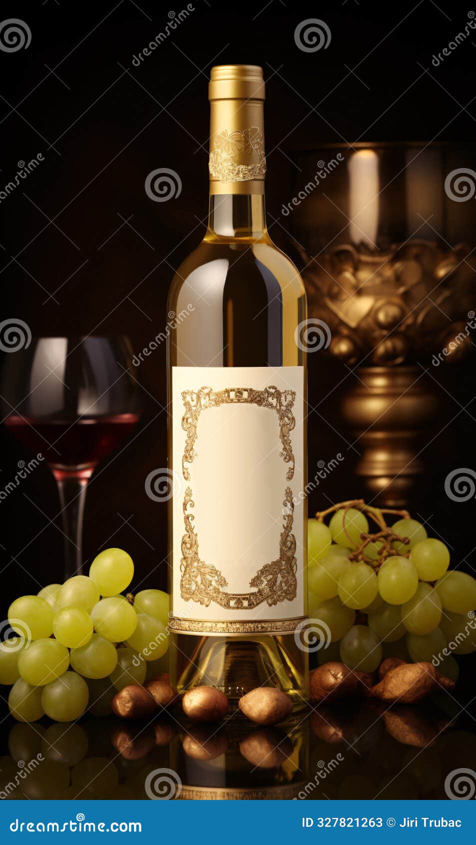 Luxury Alcohol Label, or Home Wine Label. Grape Wine Product on a ...