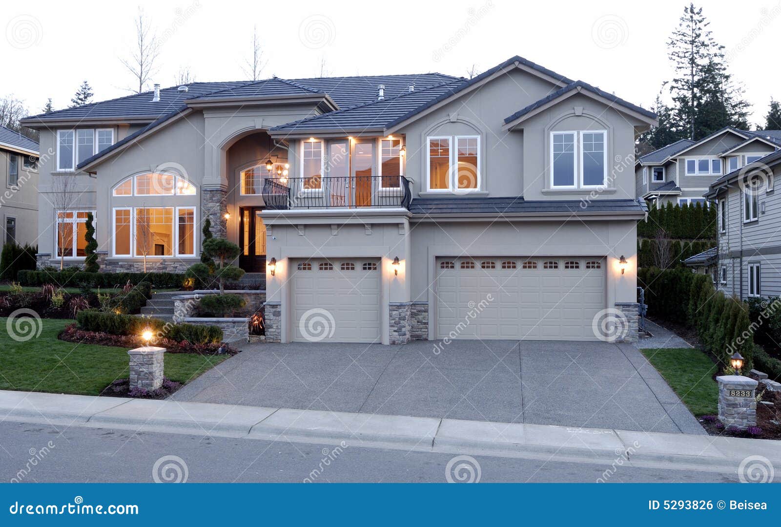 Luxury American House stock photo. Image of construction - 5293826