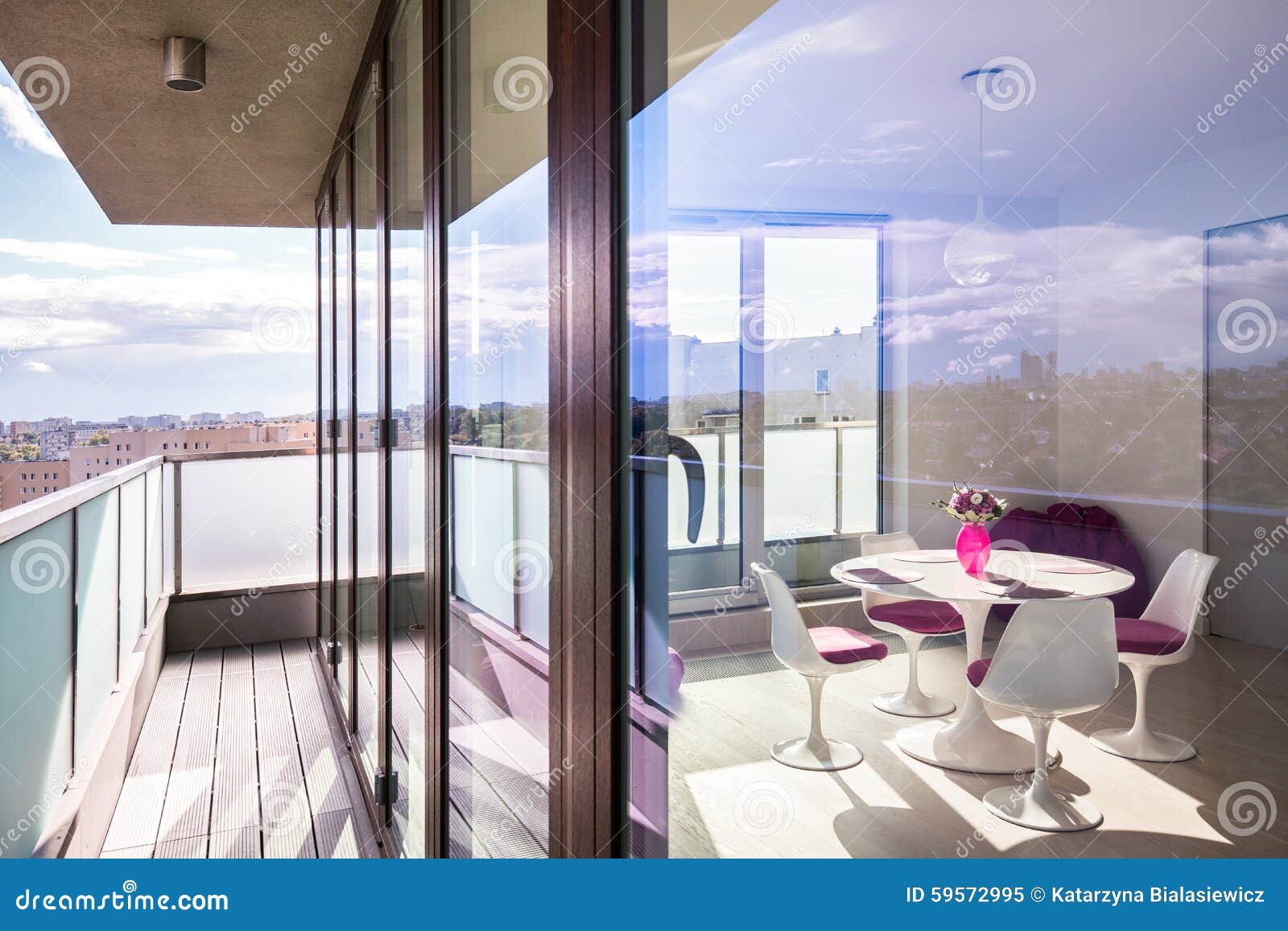 Luxury Apartment in the Skyscraper Stock Image - Image of table, door ...