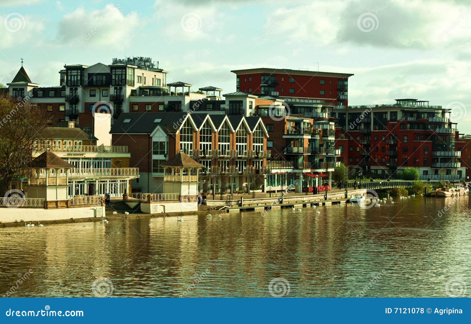Luxury Apartments by the River Stock Photo - Image of splendid ...