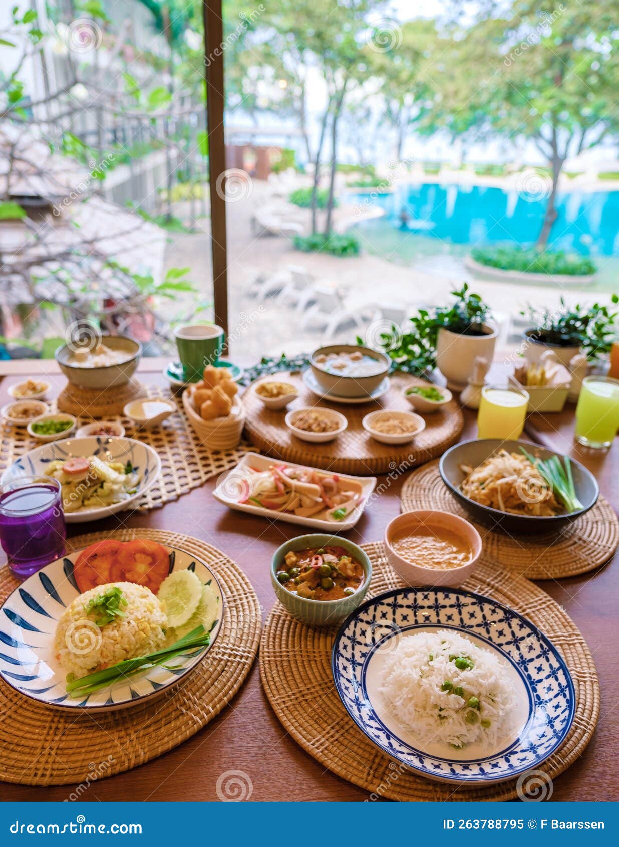 Luxury Asian Breakfast in Hotel Stock Image - Image of restaurant ...