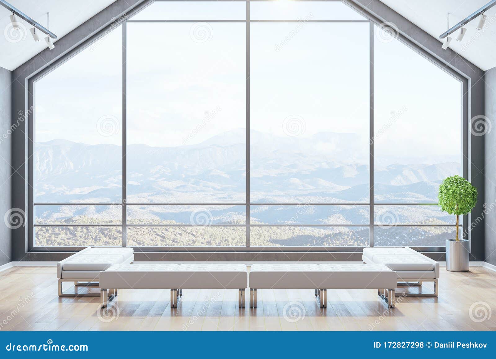 Luxury Attic Interior Room with Bench Stock Illustration - Illustration ...