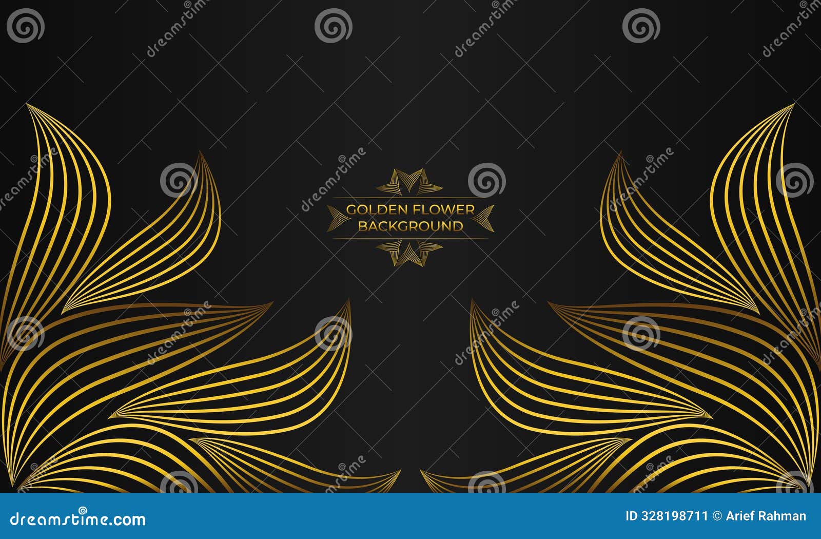 Luxury Background with Abstract Golden Floral Lines Stock Vector ...