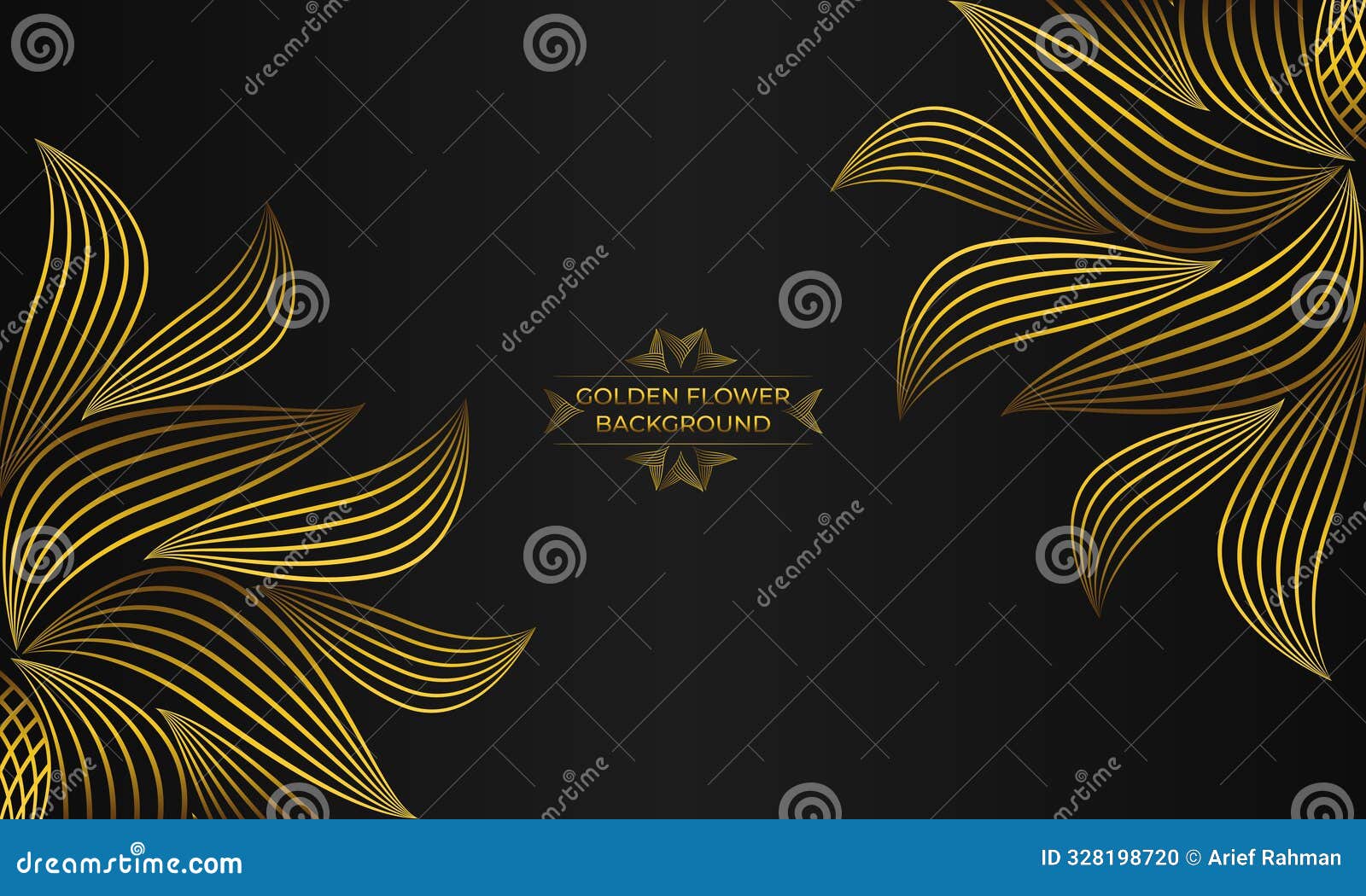 Luxury Background with Abstract Golden Floral Lines Stock Vector ...