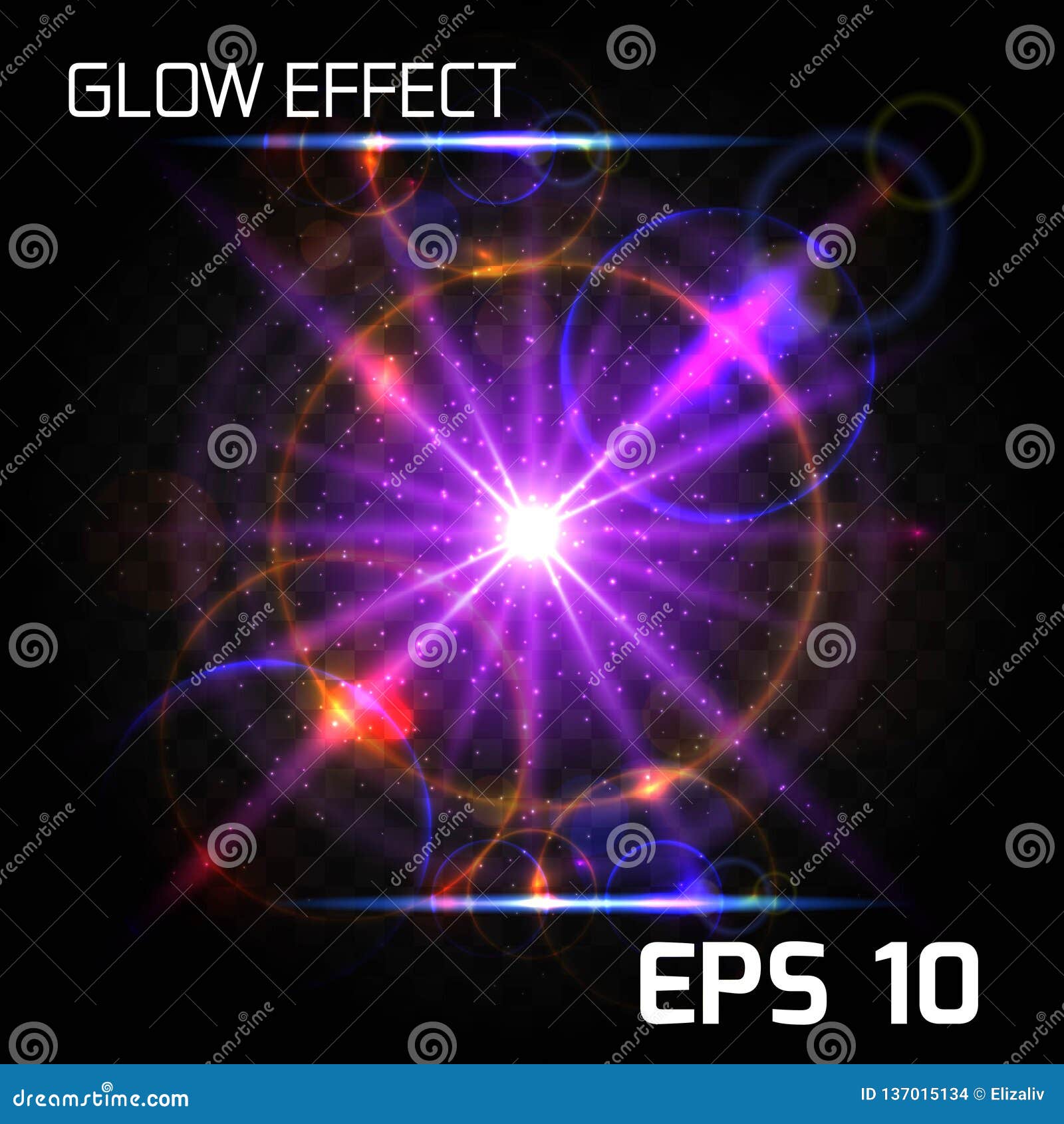 Influence of Particle, Bright Lighting Effects Stock Vector ...