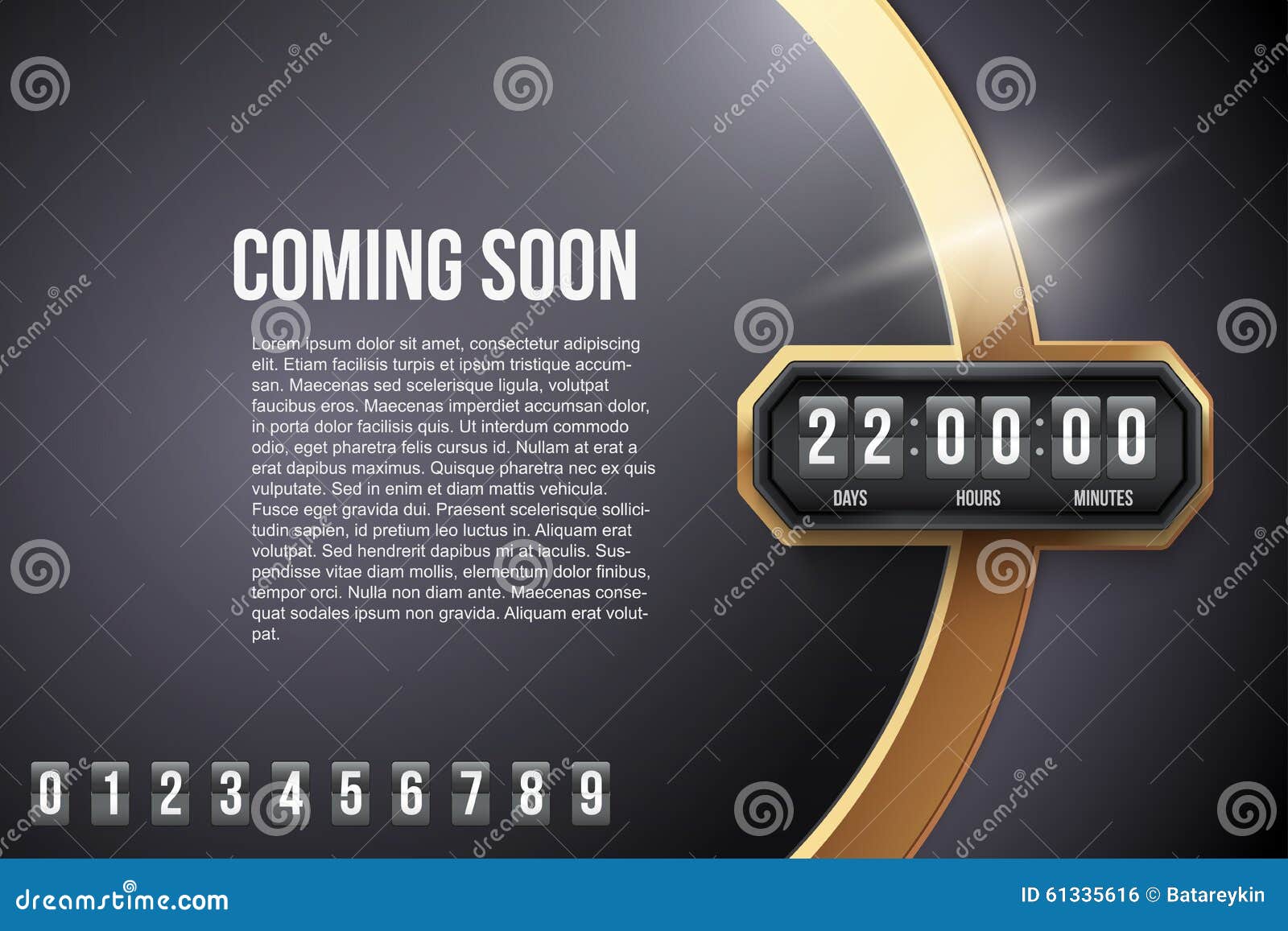 Luxury Background Coming Soon And Countdown Timer Stock Vector ...