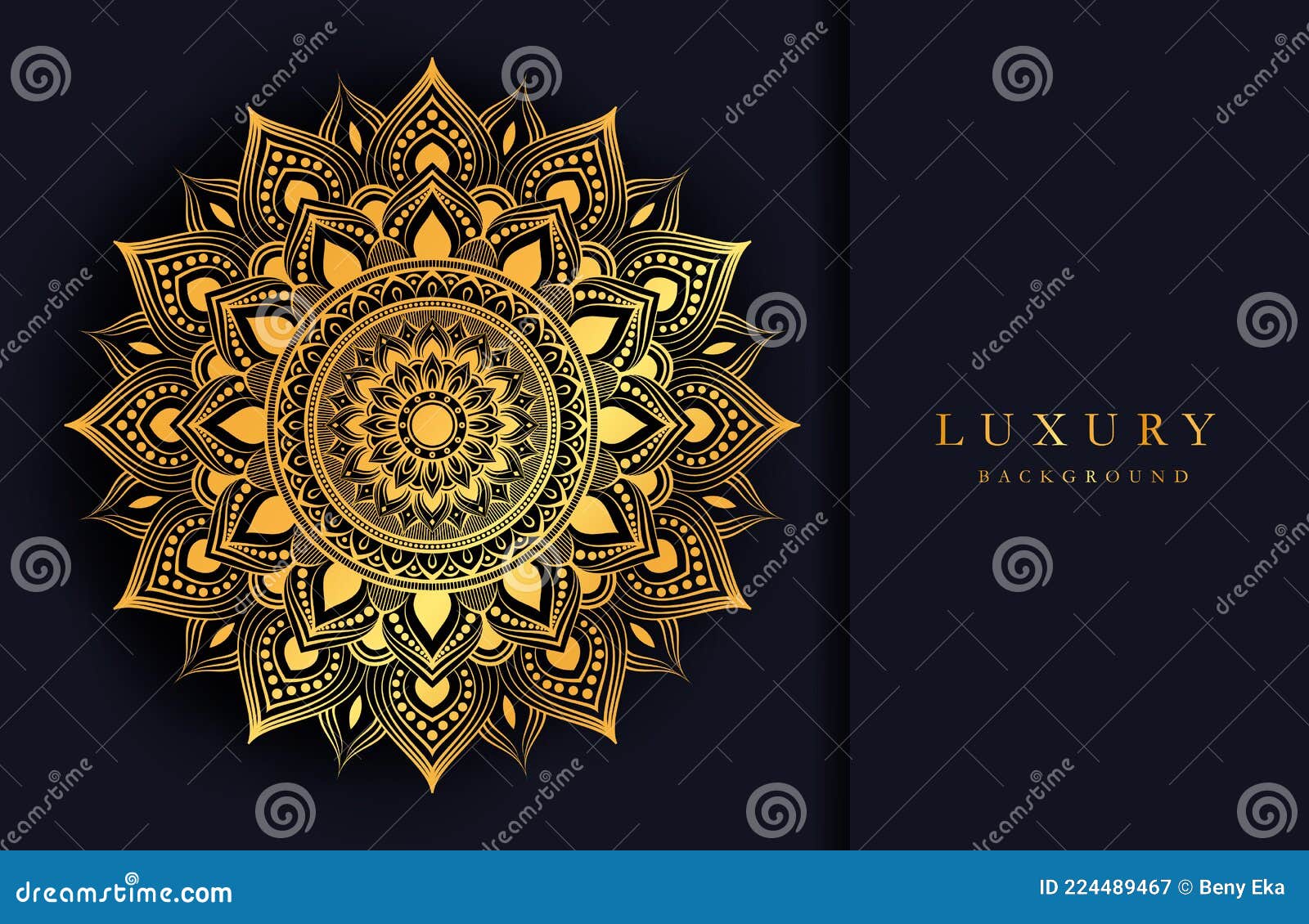 Gold Islamic Pattern On Black Background. Islamic Ornament Vector ...