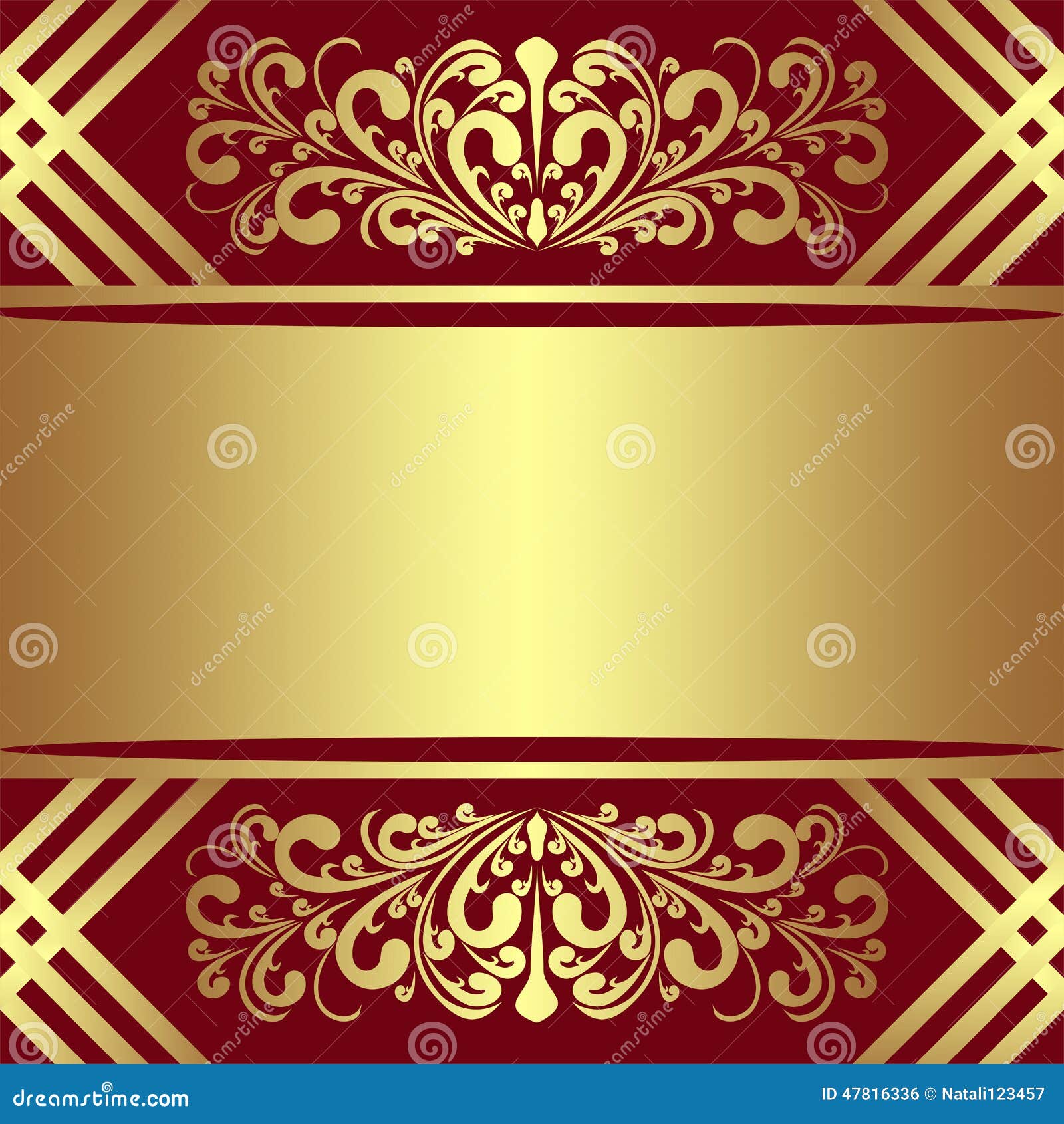 Luxury Background with Royal Borders and Ribbon Stock Vector ...