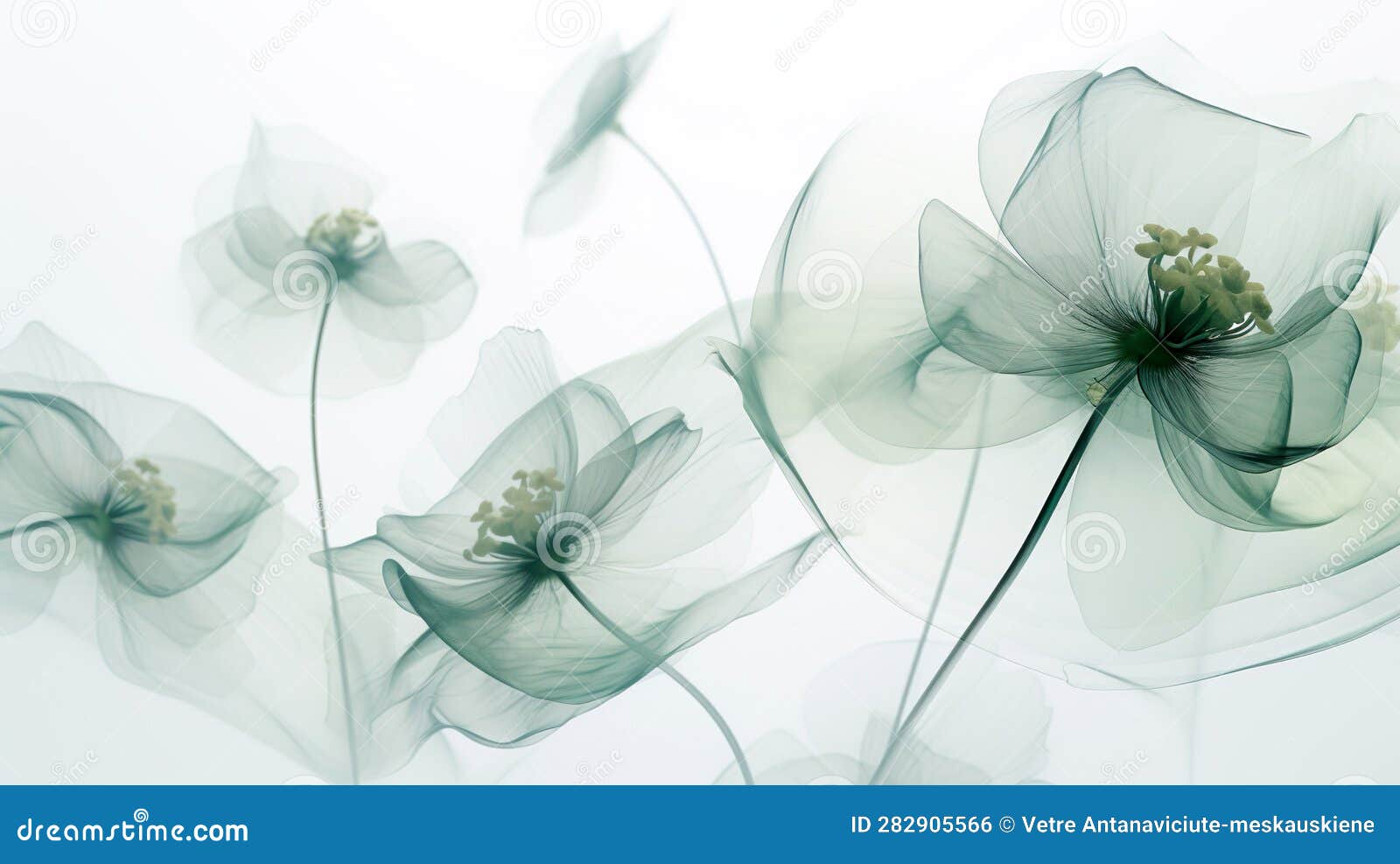 Luxury Background with Transparent X Ray Flowers. Generative Ai. Stock ...