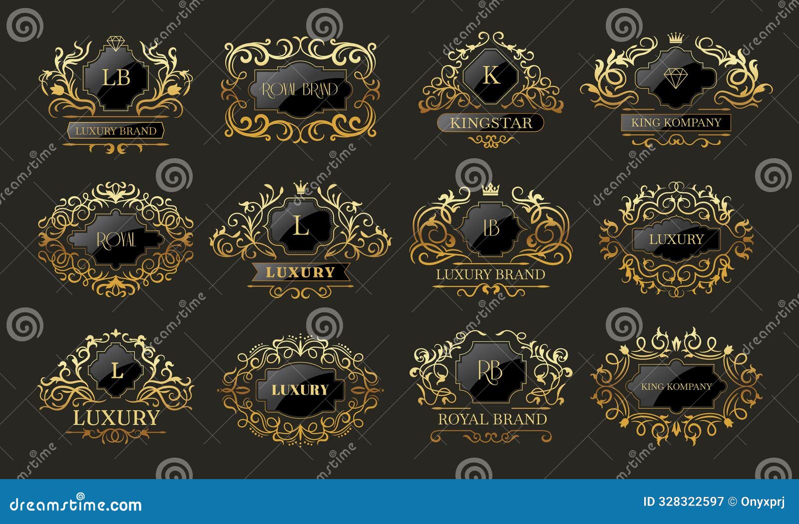 Luxury Badges. Decorative Logo Collection Premium Style Recent Vector ...