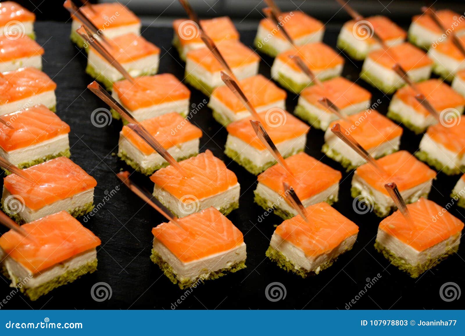 Canape with Red Fish, Buffet Table Stock Image - Image of lunch ...
