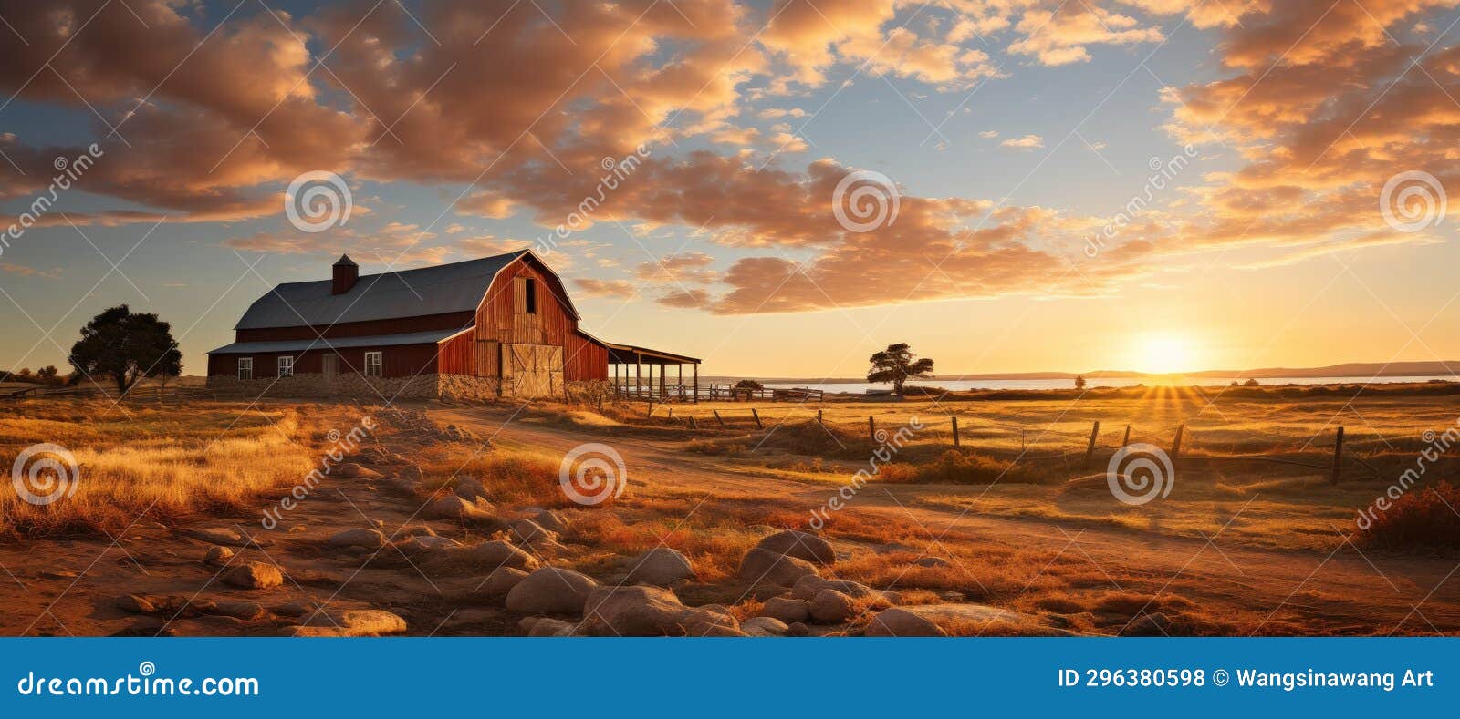 Luxury Barn - in the Desert Stock Illustration - Illustration of aerial ...
