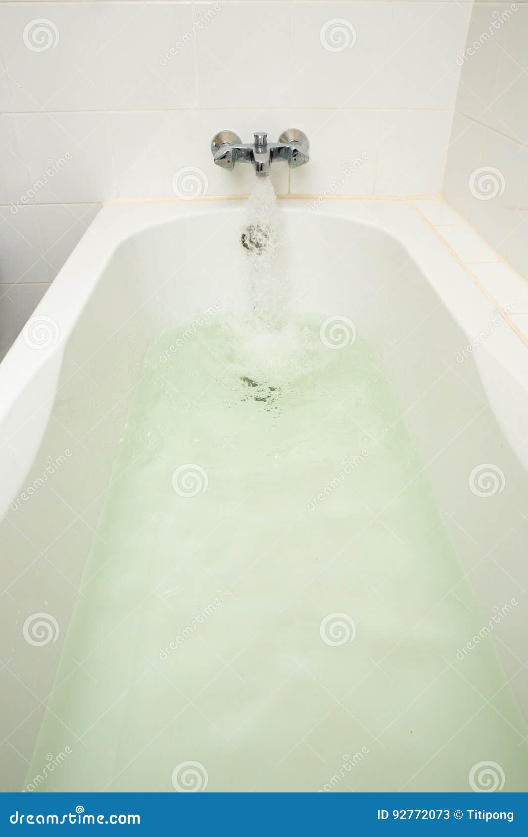 Faucet On A Bath Tub With Running Water Royalty-Free Stock Image ...