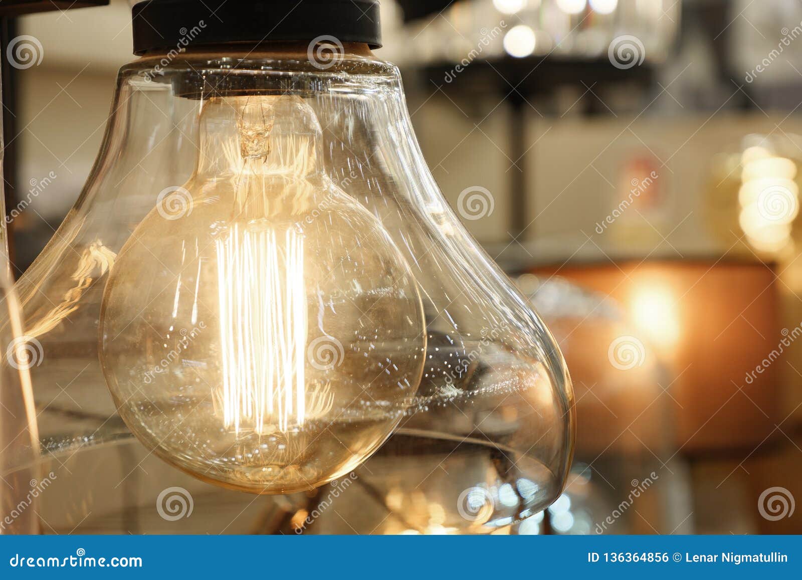 Luxury Beautiful Retro Edison Light Lamp Decor Stock Photo - Image of ...