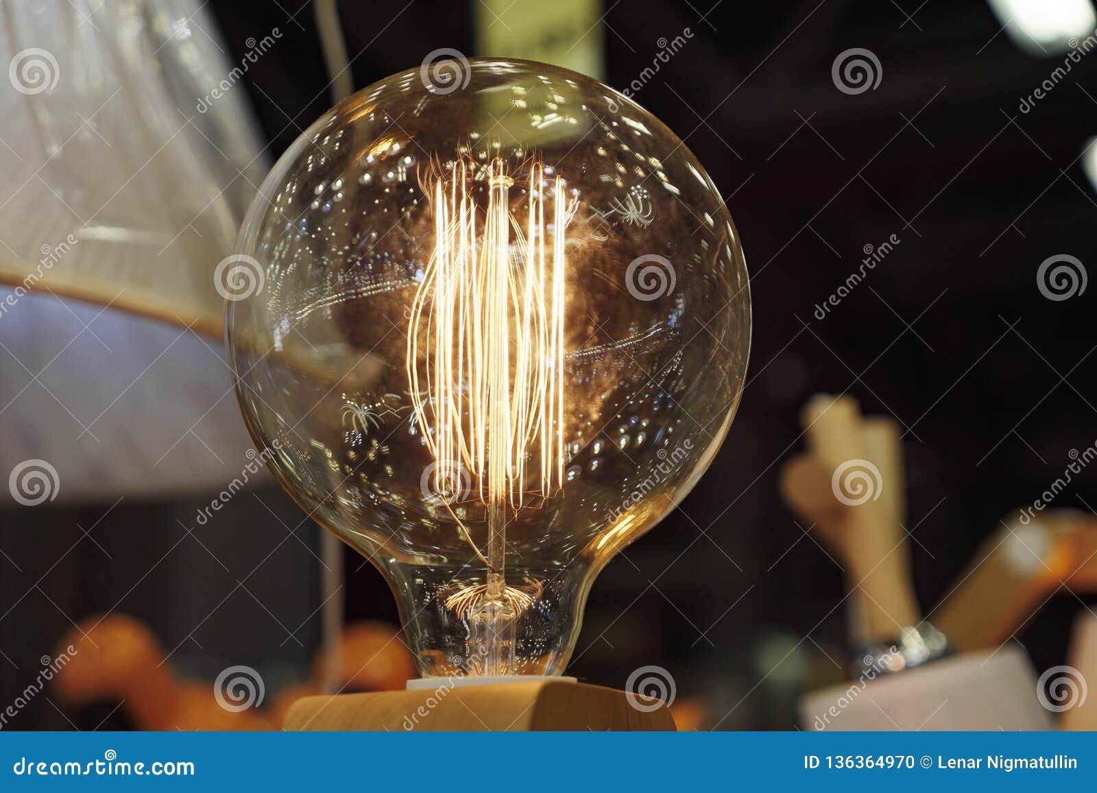 Luxury Beautiful Retro Edison Light Lamp Decor Stock Photo - Image of ...