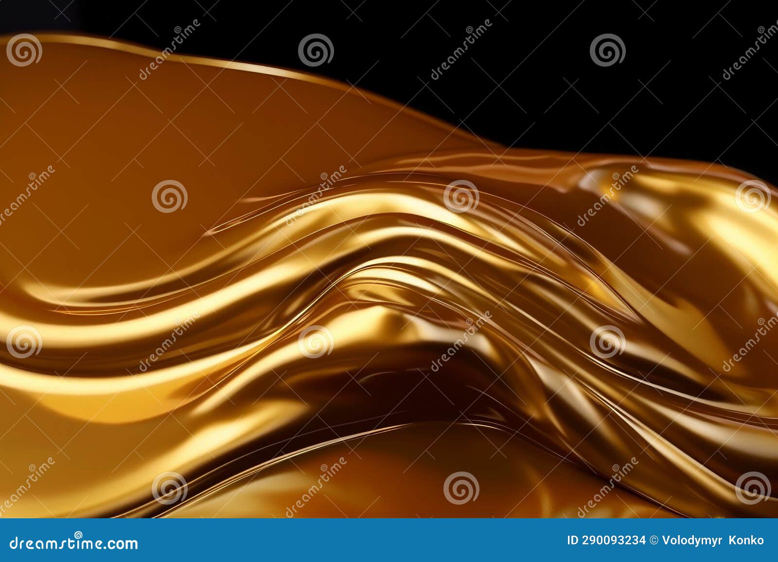 Luxury Beautiful Splash of Gold Flow. 3d Illustration, 3d Rendering ...