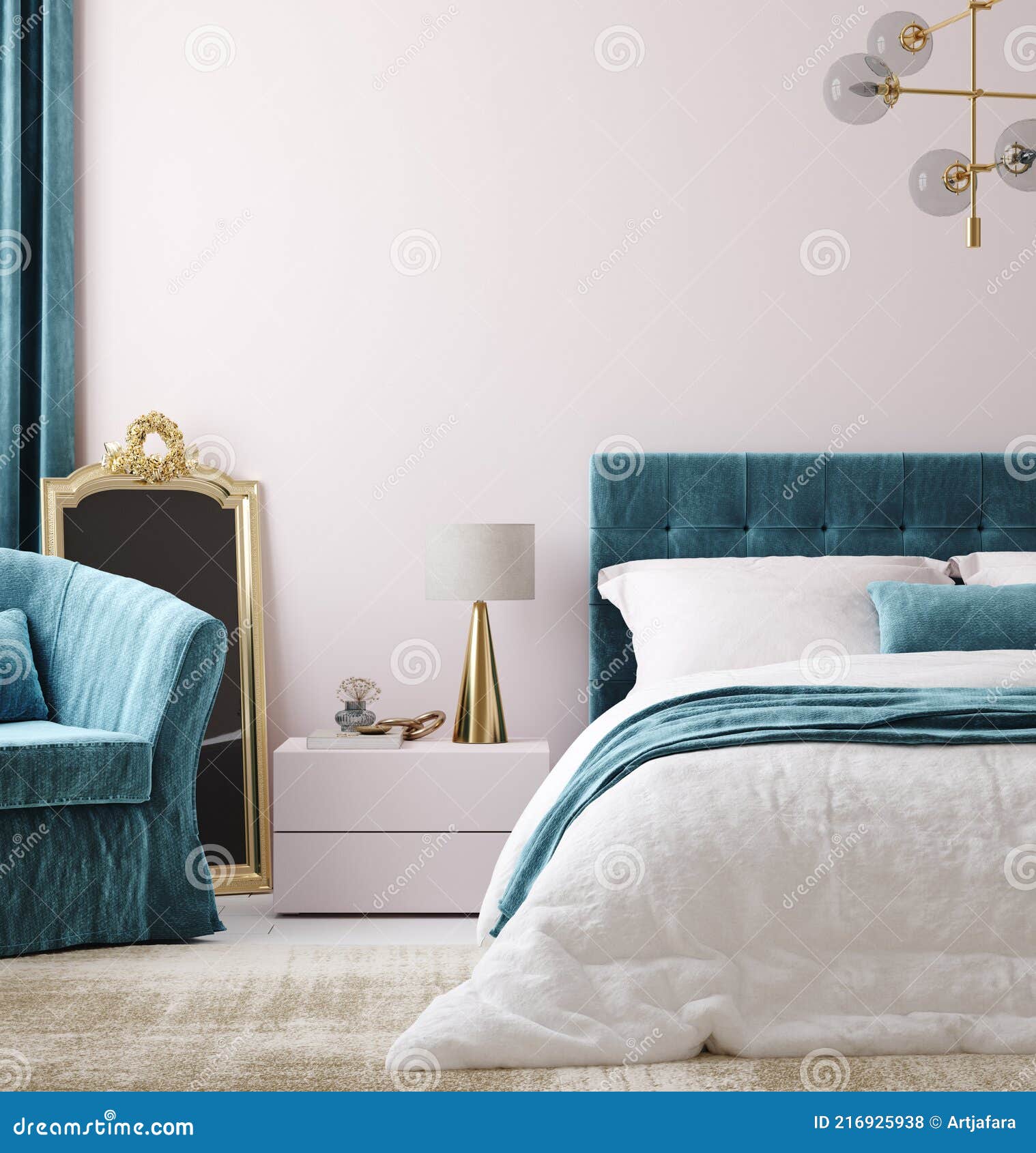 Luxury Bedroom Interior Background Stock Illustration - Illustration of ...