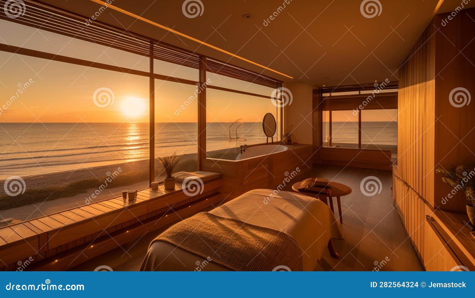 Luxury Bedroom with Modern Design, Comfortable Bed, and Sunset View ...